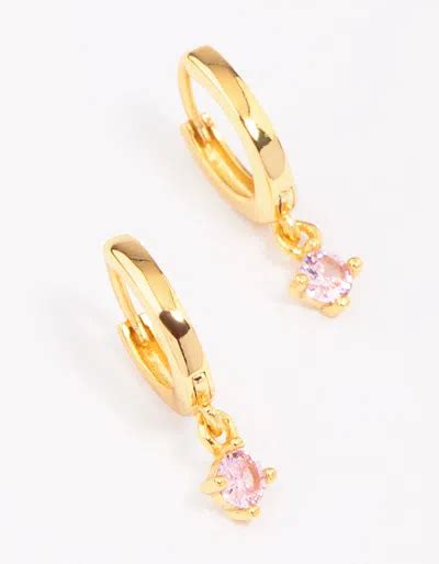 Lovisa Gold Plated Sterling Silver Cubic Zirconia Charm Hoop Earrings