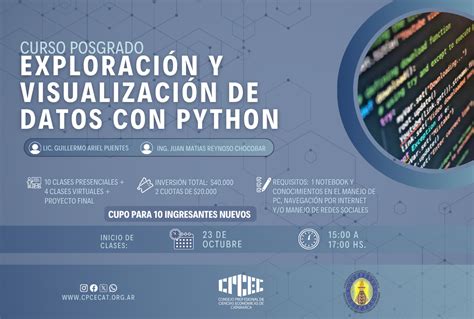 Curso Posgrado Exploración Y Visualización De Datos Con Python Cpce Catamarca