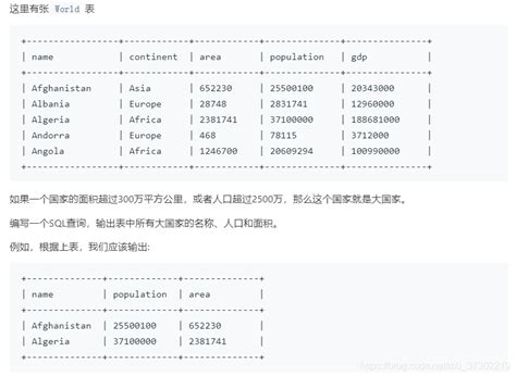 Leetcode Sql Easy 水题 595 大的国家 Csdn博客
