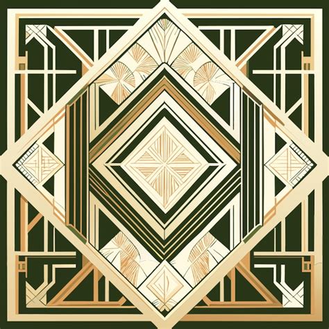 Vintage Great Gatsby Geometric Print Vector Illustration Premium Ai