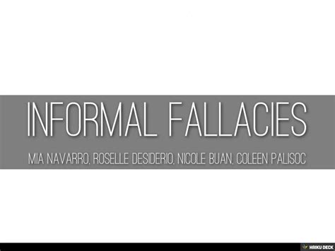 Informal Fallacies PPT