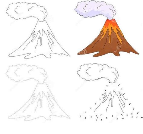 24 Facile et Beau Idées de dessin Volcan Comment dessiner Volcan