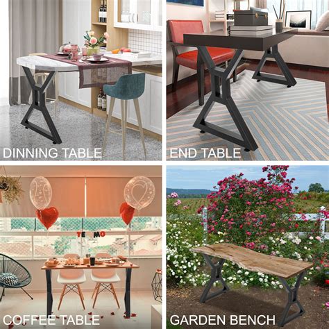 Vevor Dining Table Legs 28 Inch Metal Table Legs 2pcs Hollow X Shaped