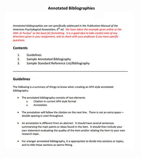 FREE 5 Annotated Bibliography Samples In MS Word PDF