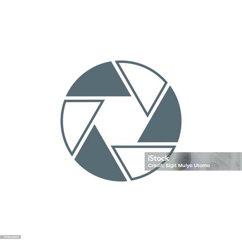 다이어프램 렌즈 사진 벡터 로고 템플릿 일러스트 디자인 벡터 Eps 10 개념에 대한 스톡 벡터 아트 및 기타 이미지 개념