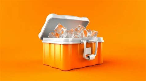 생생한 오렌지색 배경에 흰색 아이스박스 3d 렌더링 빈 냉장고 냉동고 냉장고 배경 일러스트 및 사진 무료 다운로드