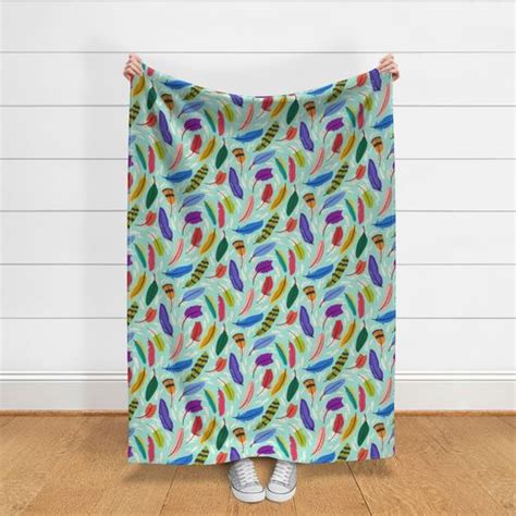 Swirly Feathers Fabric Spoonflower