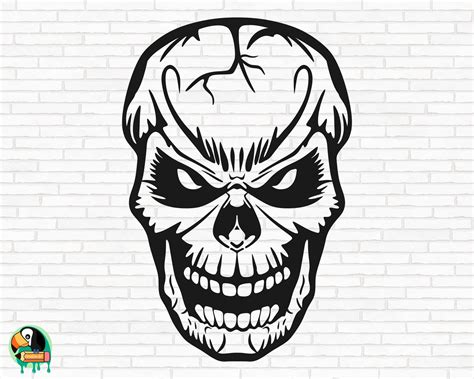 Skull Svg Vector Skeleton Head Clipart Cricut Goth 57 Off