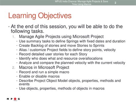 Ppt Manage Agile Projects With Microsoft Project And Save Time Using Macros In Microsoft