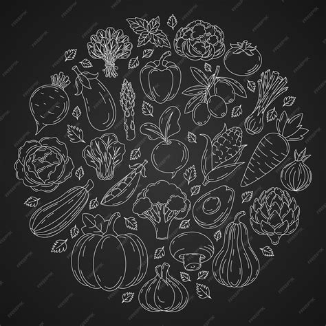 Premium Vector Farm Fresh Vegetables Round Shape Form Veggies Vector