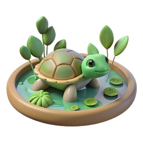 A Tiny Turtle Diving Into A Shallow Pond With Clear Water 49609116 Png