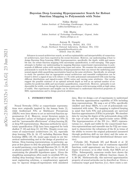 Pdf Bayesian Deep Learning Hyperparameter Search For Robust Function
