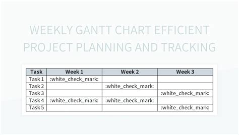Weekly Gantt Chart Efficient Project Planning And Tracking Excel Template And Google Sheets File