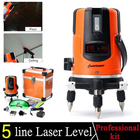 5 Line Laser Red Line Beam Leveling Gradienter Laser Levels Meter Tool Kit