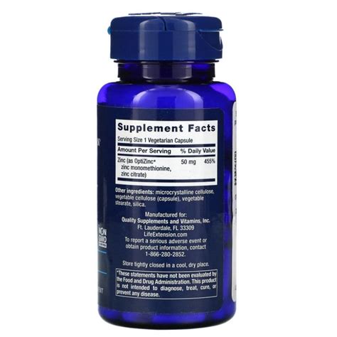 Придбати Цинк (Life Extension, Zinc Caps), 50 мг, 90 вегетарианских ...