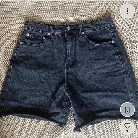 Princess Polly Black Denim Shorts Dad Style Sort Depop