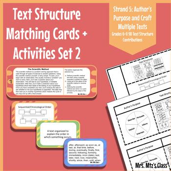 Text Structure Matching Cards And Activities Set 2 By Mrs Martinez S Class