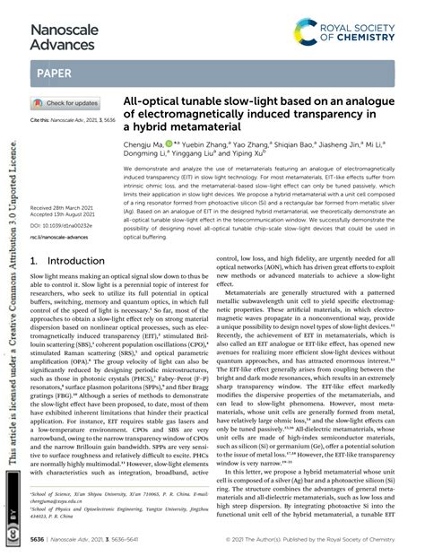 Pdf All Optical Tunable Slow Light Based On Analogue Of
