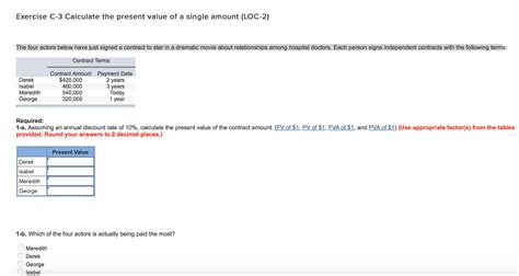 Solved Exercise C 3 Calculate The Present Value Of A Single Chegg