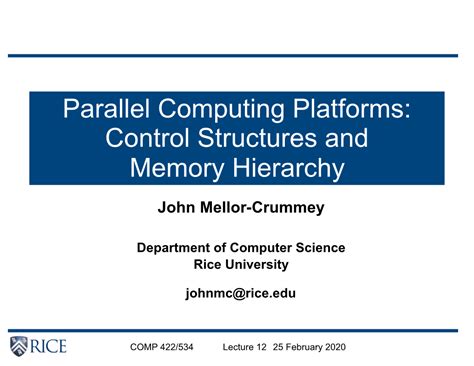 parallel computing platforms control structures and memory hierarchy docslib