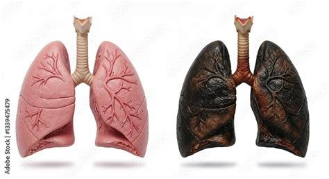 Healthy Lungs Vs Smokers Lungs Model Comparison For Educational