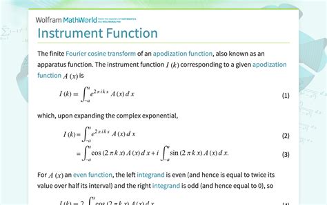 Instrument Function From Wolfram Mathworld