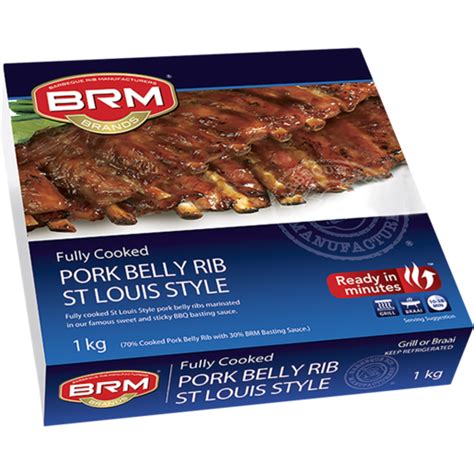 Brm Brands Pre Cooked St Louis Style Pork Belly Ribs 1kg Fresh Pork