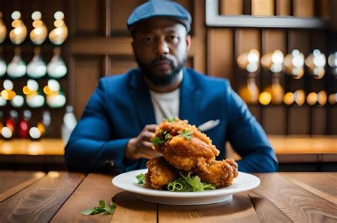 Black Man Eating Fried Chicken