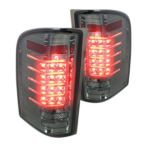 Spec D Chevy Silverado 2013 Chrome Smoke Fiber Optic LED Tail Lights