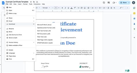 How To Make A Certificate On Google Docs Sertifier