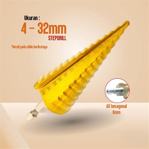 Jual Mata Bor Besi Multi Step Drill Dril 4 32mm Pagoda Tangga Payung