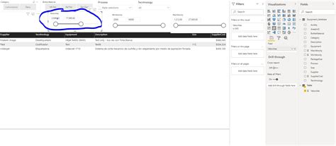 solved how to create one silcer for multiple 2 columns microsoft