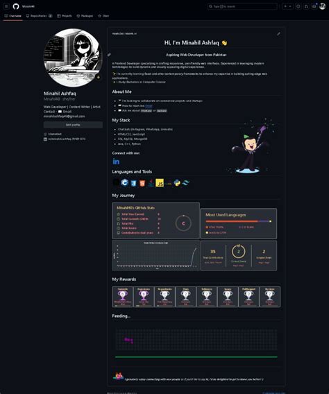 revamped my github profile with readme minahil ashfaq posted on the