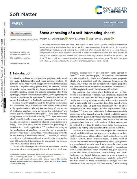 Pdf Shear Annealing Of A Self Interacting Sheet