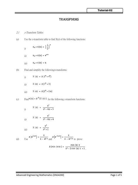 Eng420002transformstutorial Pdf Applied Mathematics Computer