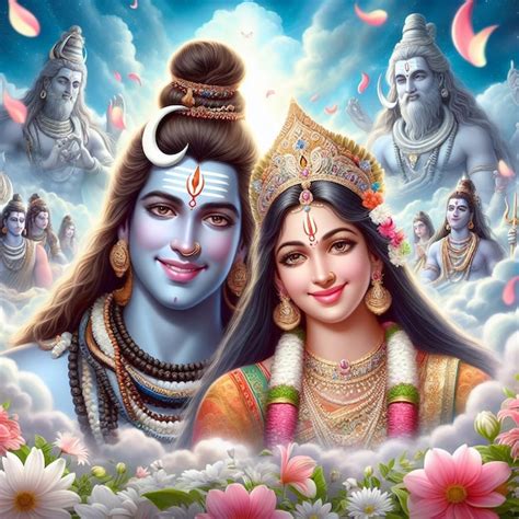 Premium Photo Marriage Of Shiva And Parvati Shivrati