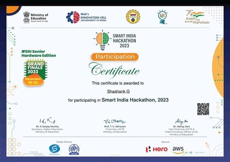 Shashank G On Linkedin I Am Thrilled To Share That Our Sih 2023 Grand