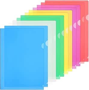 Zczn 12 Pack A4 Plastic Folders Plastic Sleeves Clear Open Top And Side
