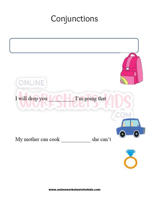 Conjunction Worksheets 1st Grade 7 Pdf