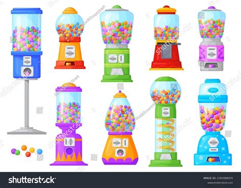 Bubblegum Machines Gumball Machine Bubble Gum Stock Vector Royalty