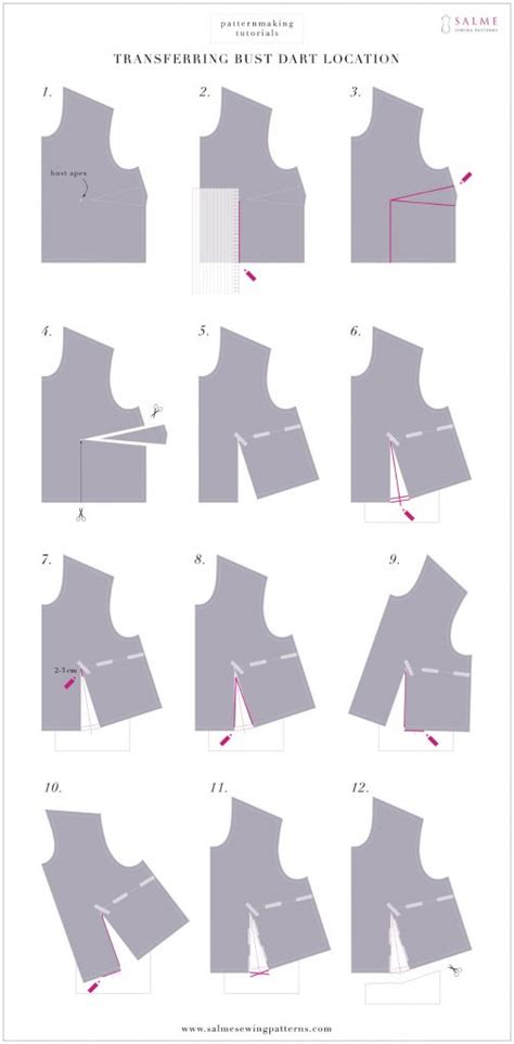 Tranferring Bust Dart Location Salme Sewing Patterns