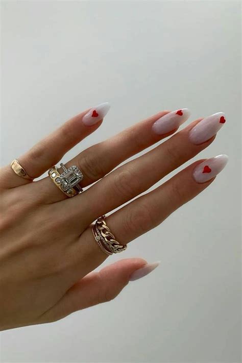 French Tips Nails Heart