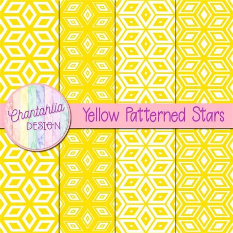 Free Digital Papers Featuring Yellow Patterned Stars Designs