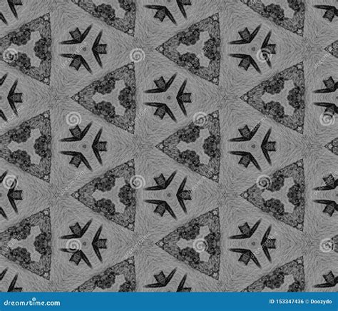 Black And White Triangular Allover Seamless Patter Stock Illustration