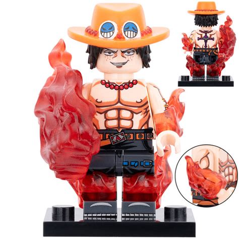 Portgas D Ace Custom One Piece Anime Minifigure Minifigure Bricks