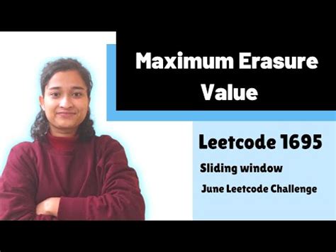 Maximum Erasure Value Leetcode 1695 Sliding Window YouTube