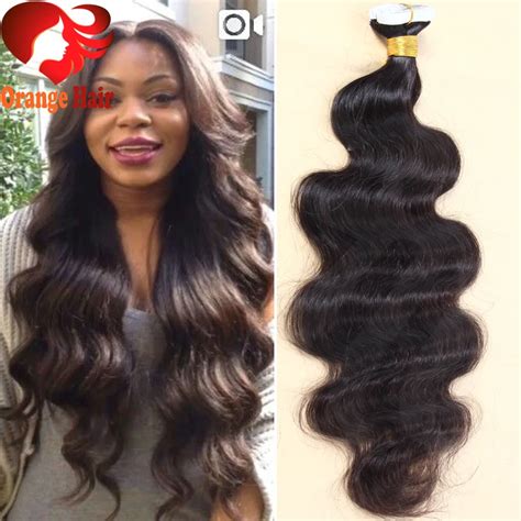 Body Wave Tape In Hair Extensions Remy Pieces Wavy Brazilian Virgin Hair With Tape Human Hair