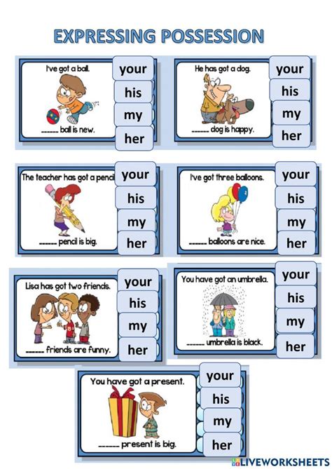 Possessive Adjectives Worksheet For Class 2