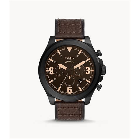 Fossil Latitude Chronograph Quartz Brown Dial Men S Watch Fs5751