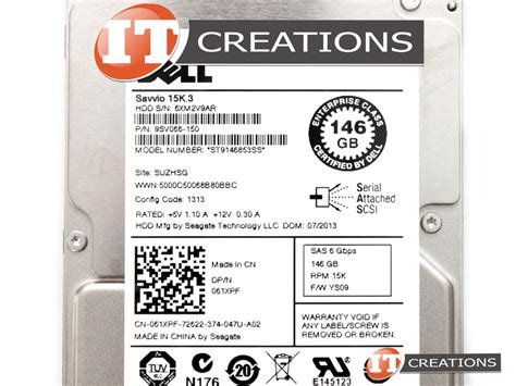 ST9146853SS-DELL - Refurbished - DELL / SEAGATE 146GB 15K RPM SAS 2.5 ...